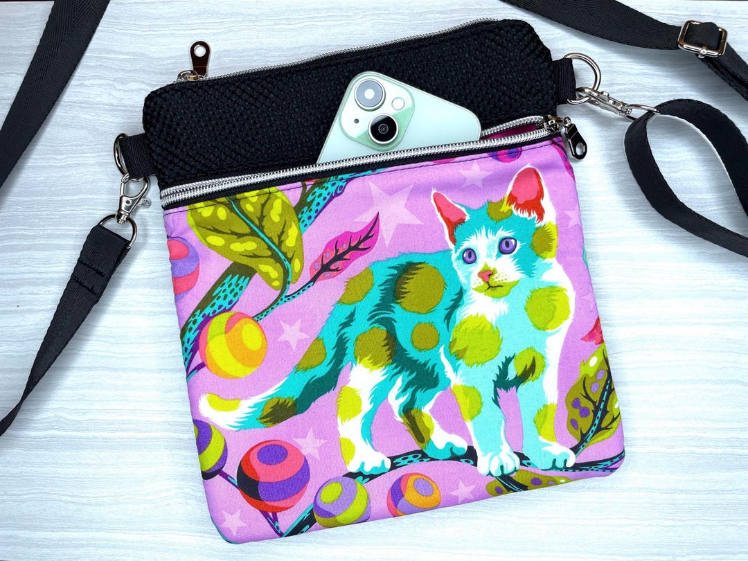 Crossbody Bag Tula Pink Cat Purse Small Shoulder Bag Hipster Bag ...