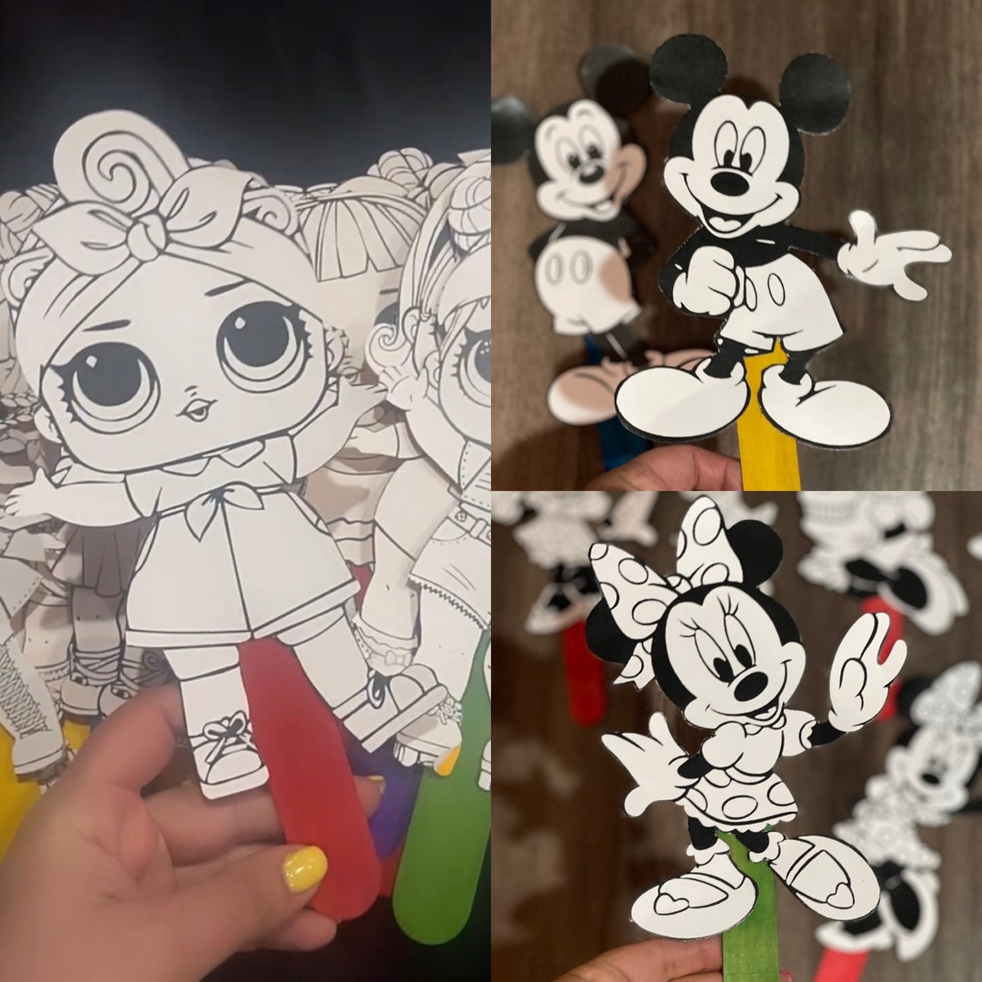 Cartoon Character Fun Coloring Cutouts (set of 24) - Etsy