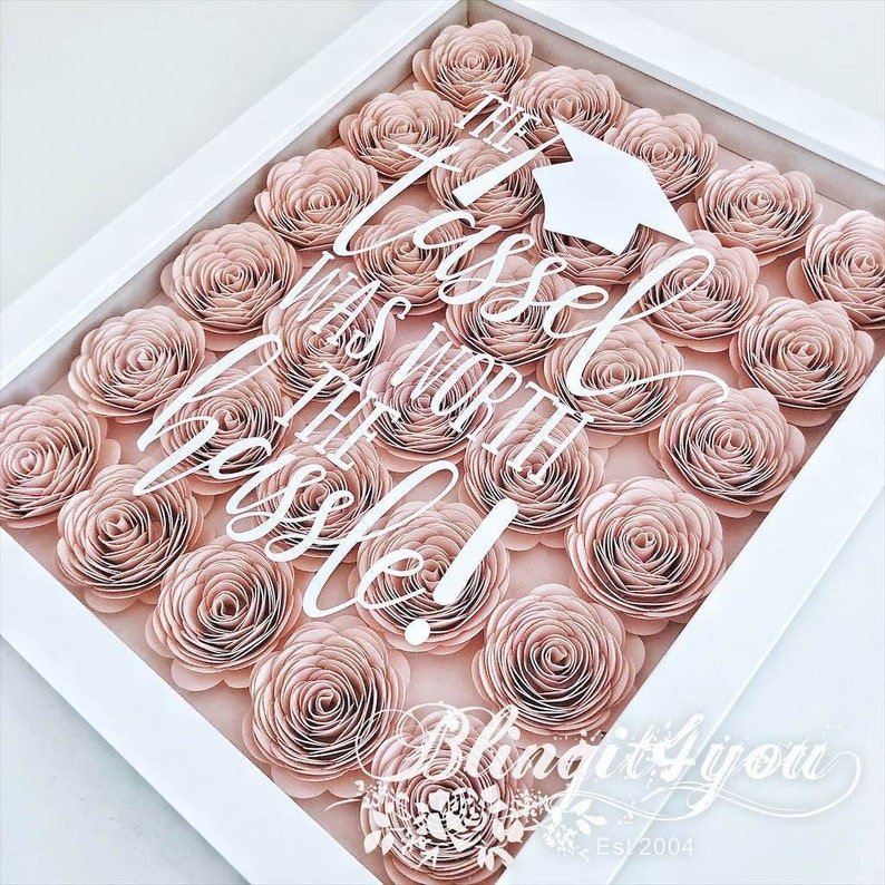 Graduation Gift Box / Flower Shadow Box for Girls College - Etsy