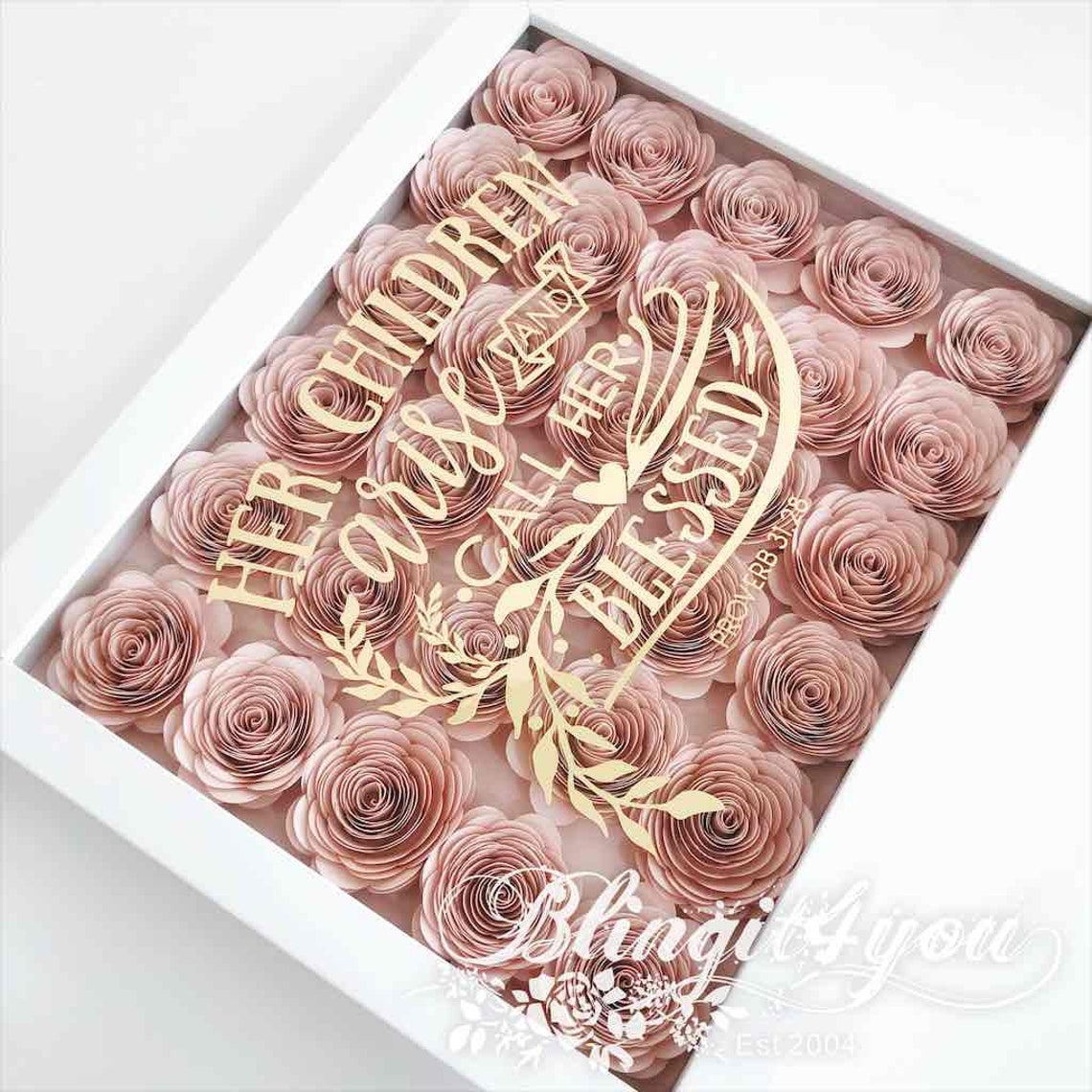 Best Mother's Day Gift Shadow Box With Hand Rolled - Etsy