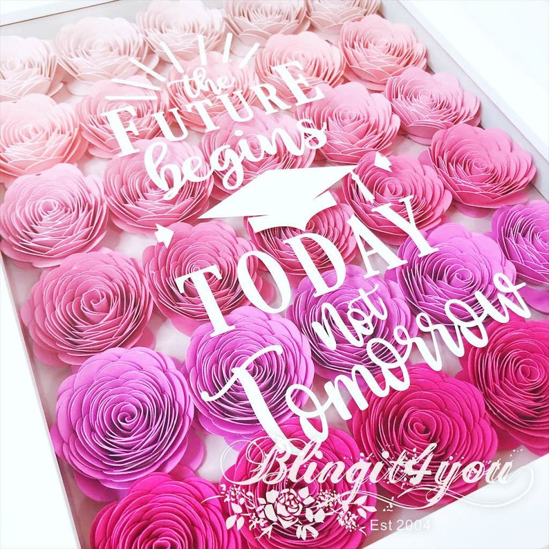 Graduation Gift Box / Flower Shadow Box for Girls College - Etsy