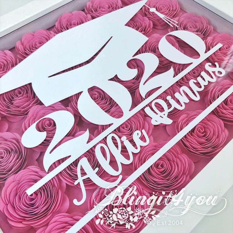 Graduation Flower Gift, Class 2023 Graduation Gift, Flower Shadow Box ...
