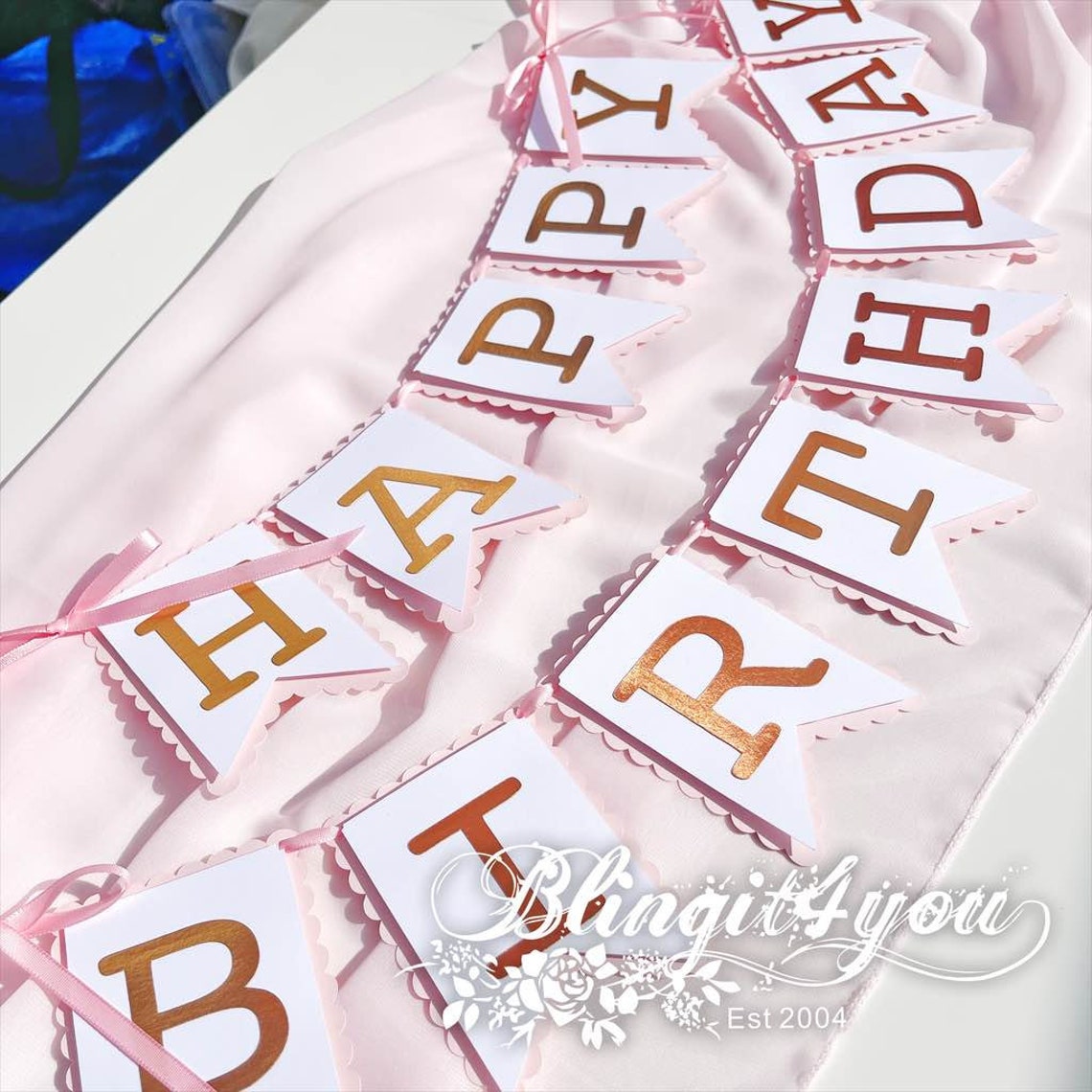 Happy Birthday Banner, Personalized Happy Birthday Banner, Girl ...