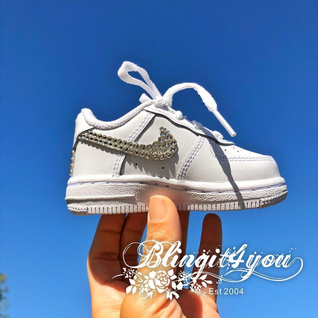 Personalized Baby Nike Af1 Custom Made With Swarovski Crystal, CUSTOM ...