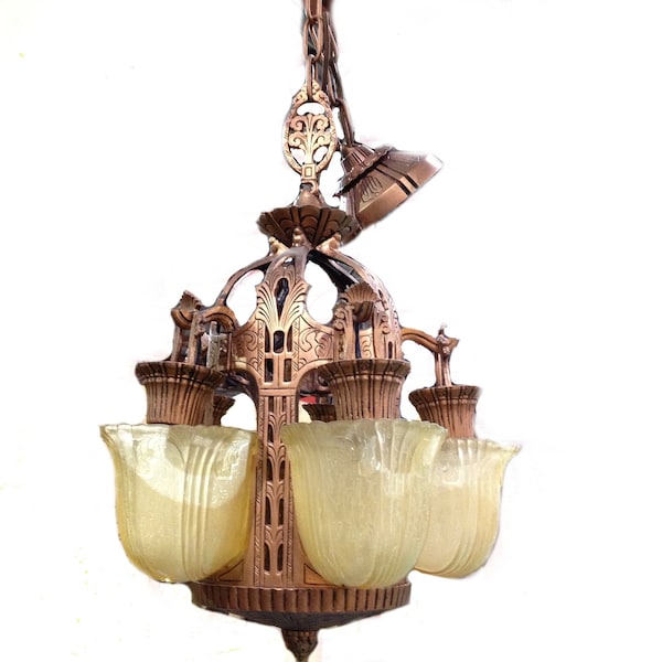 Slipper Shade Chandelier - Etsy