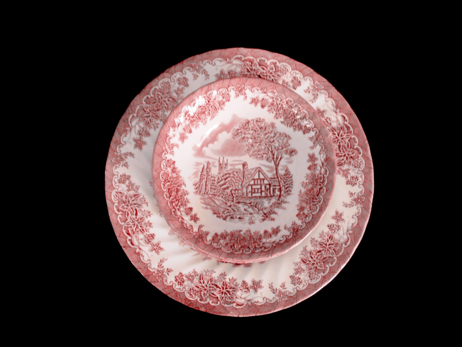 5 Churchill the Brook Dinner Plates Churchill English China Red White ...