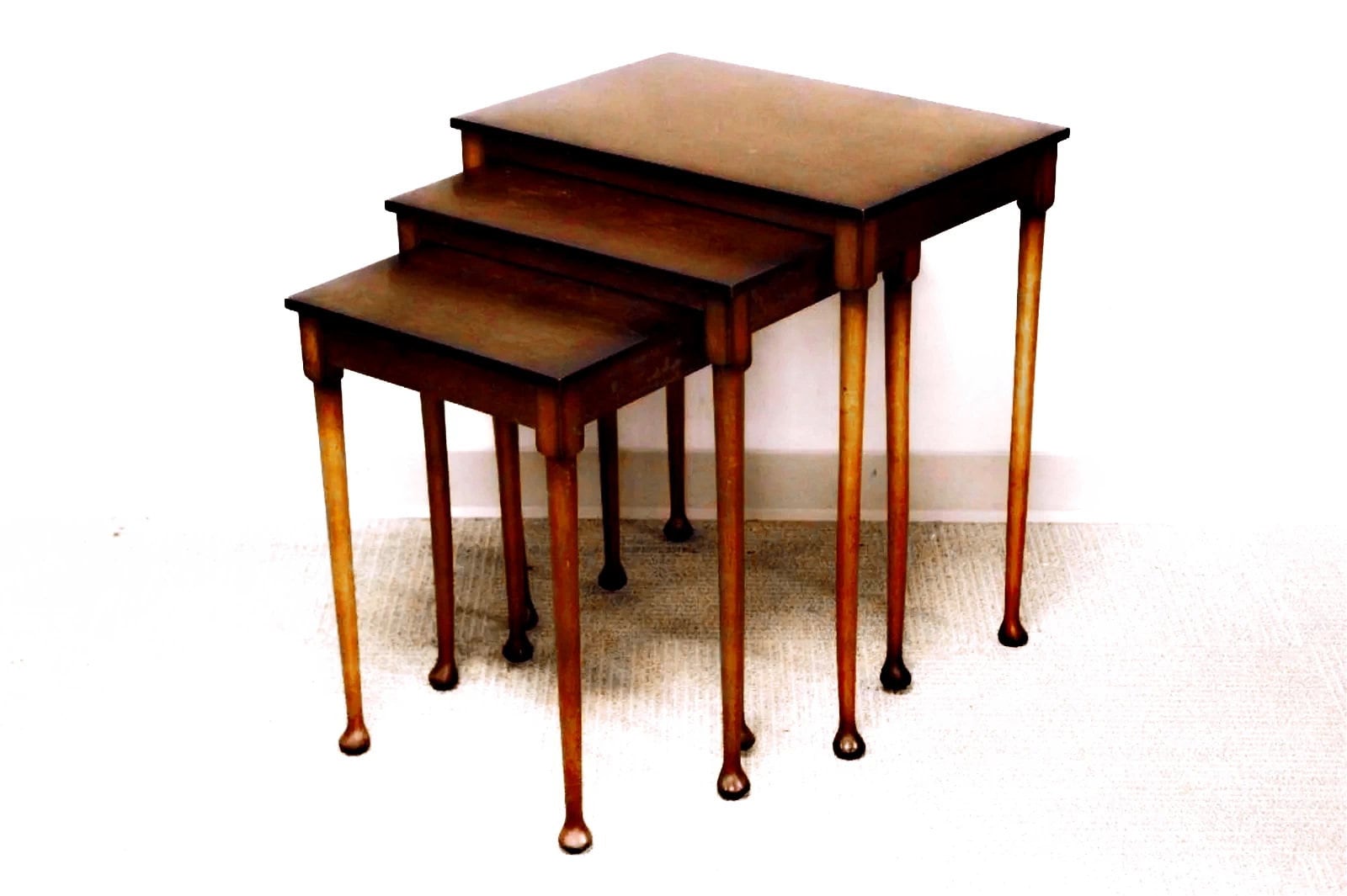 3 Mahogany Nesting Tables Bombay Company/vintage Mahogany Side ...
