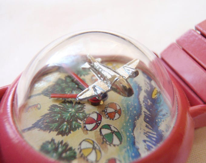 Vintage Airplane Bubble Watch - 1980's Novelty Animated Wristwatch ...