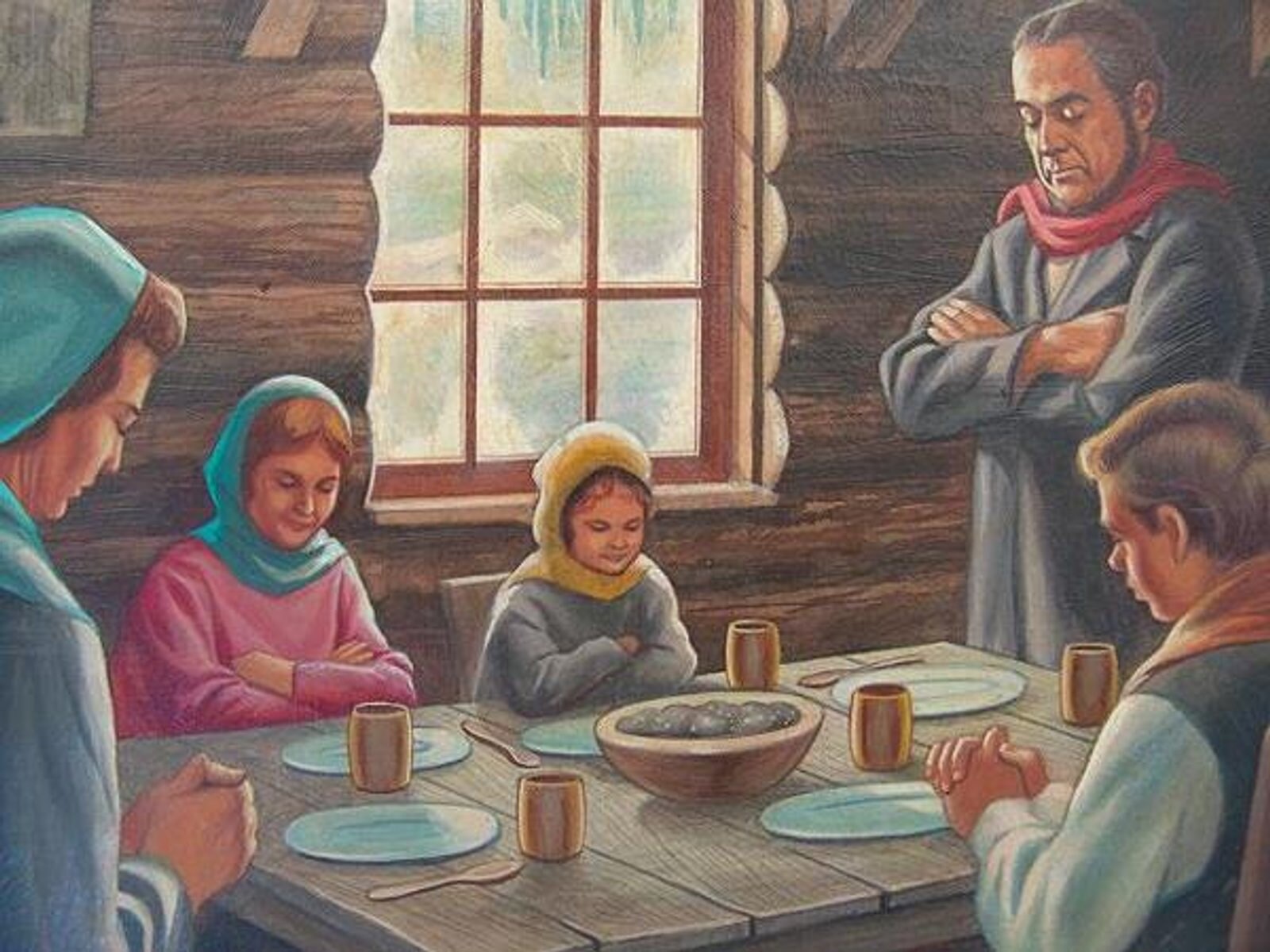 Lloyd Rognan Christian Family Praying Oil Painting Pioneer - Etsy Canada