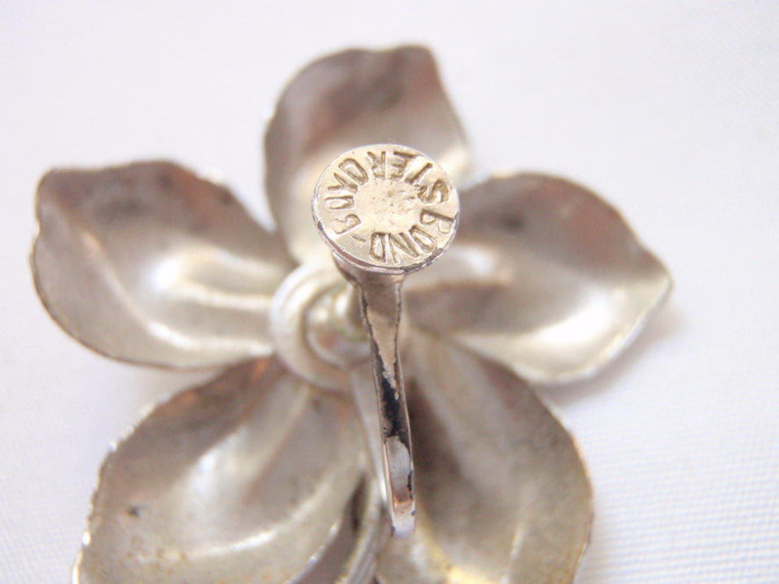 Bond Boyd Sterling Earrings - 1950s Boyd Silver Flower Earrings - Great ...