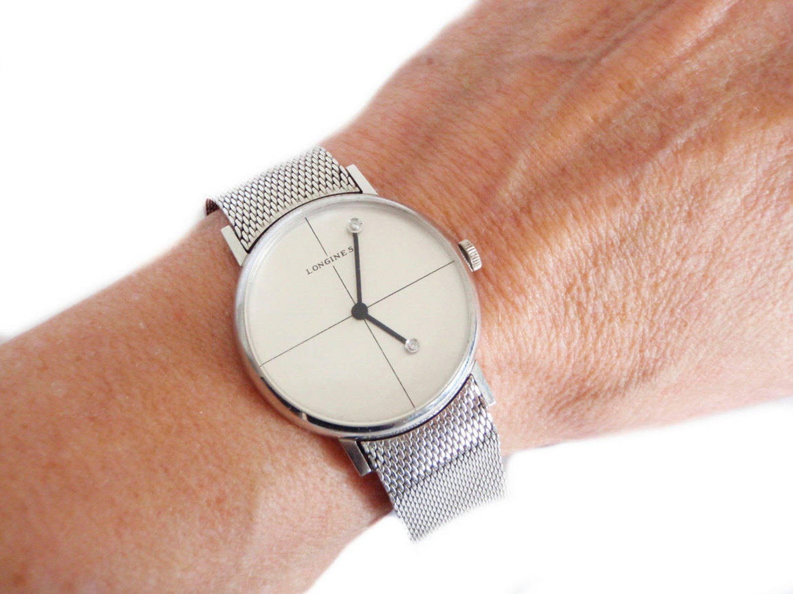 1964 Bulova Square Case Dress Watch Blue Dial Mid Century Modern Bulova ...