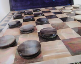Mother of Pearl Checkers - Etsy