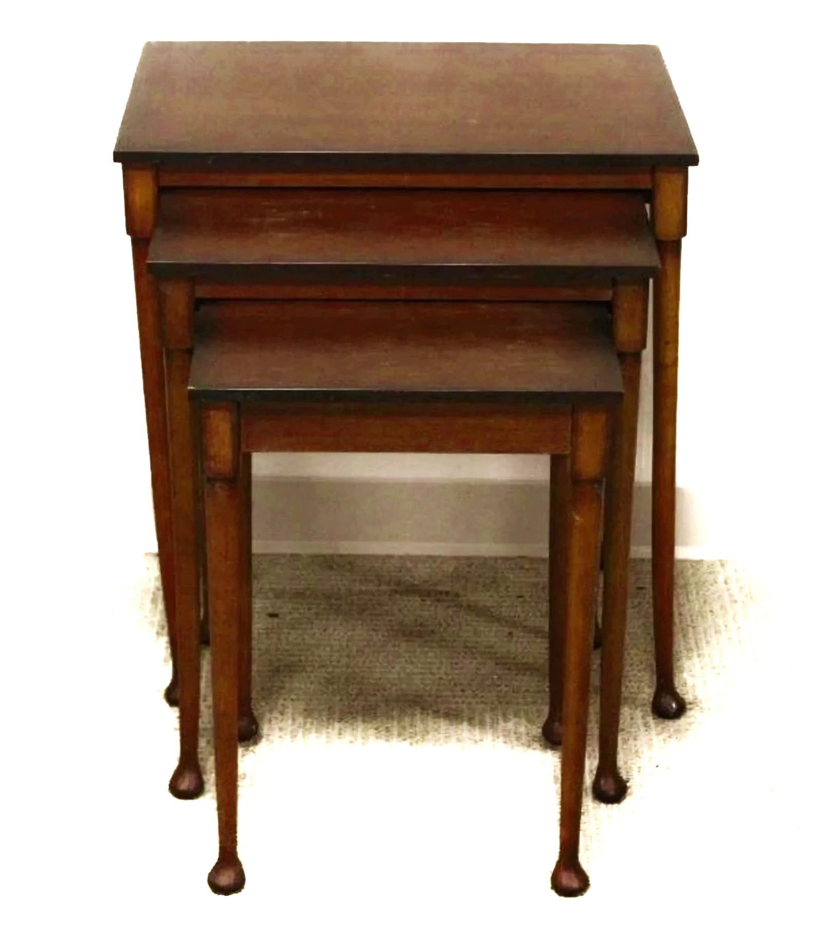 3 Mahogany Nesting Tables Bombay Company/vintage Mahogany Side ...