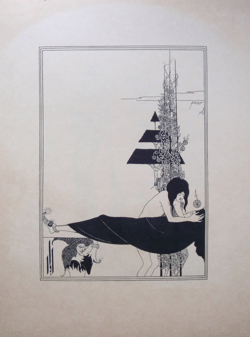 Aubrey Beardsley Salome Lithograph for Oscar Wilde A Platonic Lament Wilde Illustration Tragedy ...