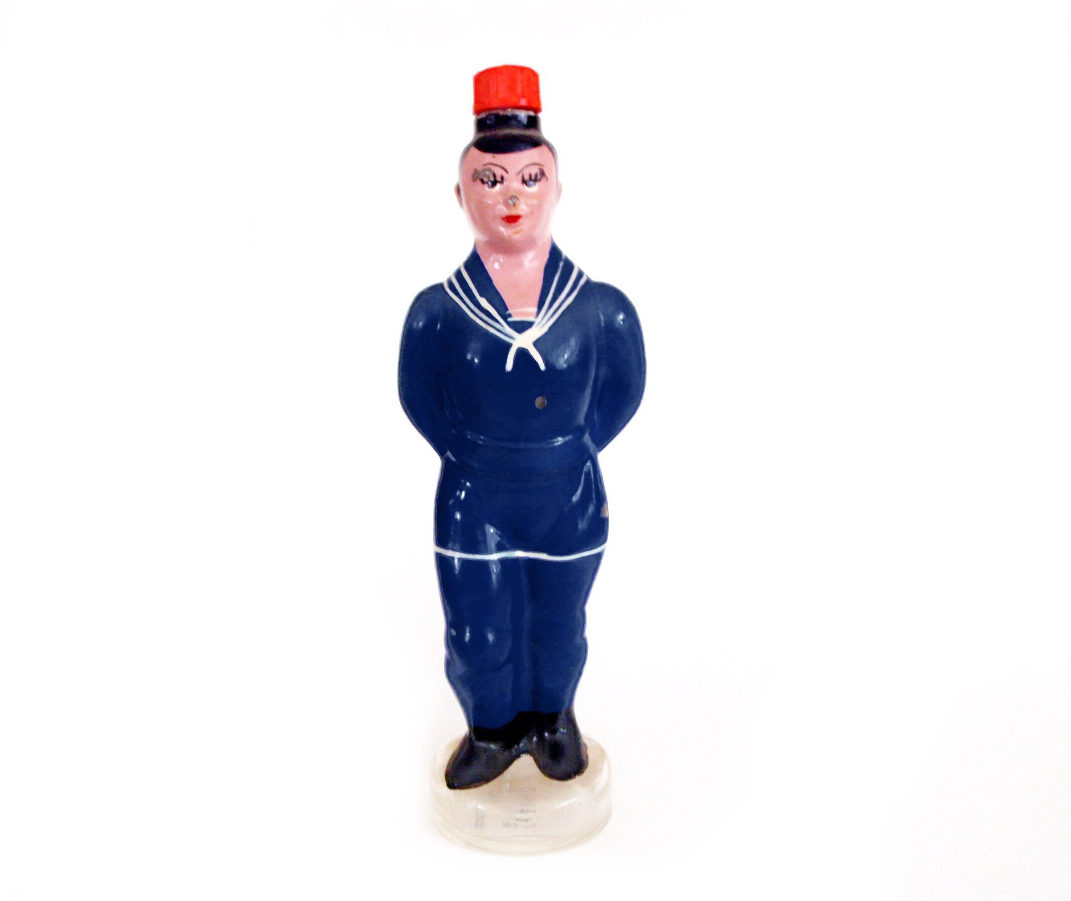 RARE Sailor Liquor Bottle Vintage Hand Painted Sailor Policeman Liquor ...