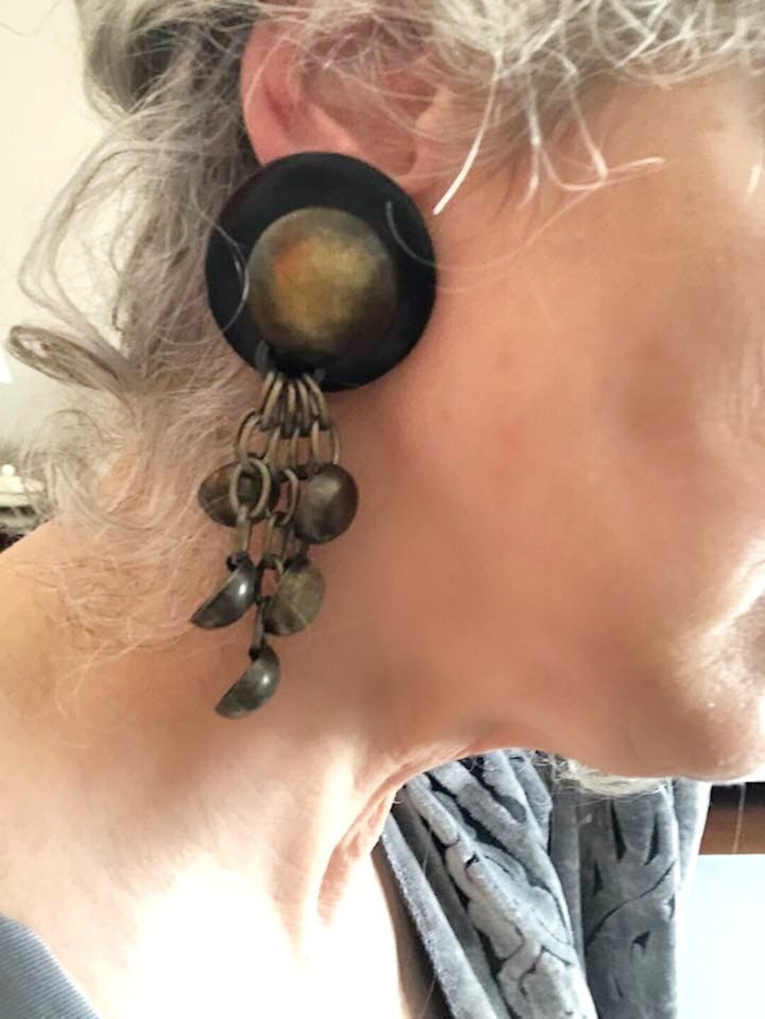 4 Inch Dangle Drop Earrings/vintage Disco Diva Chic Statement Clip on 4 ...