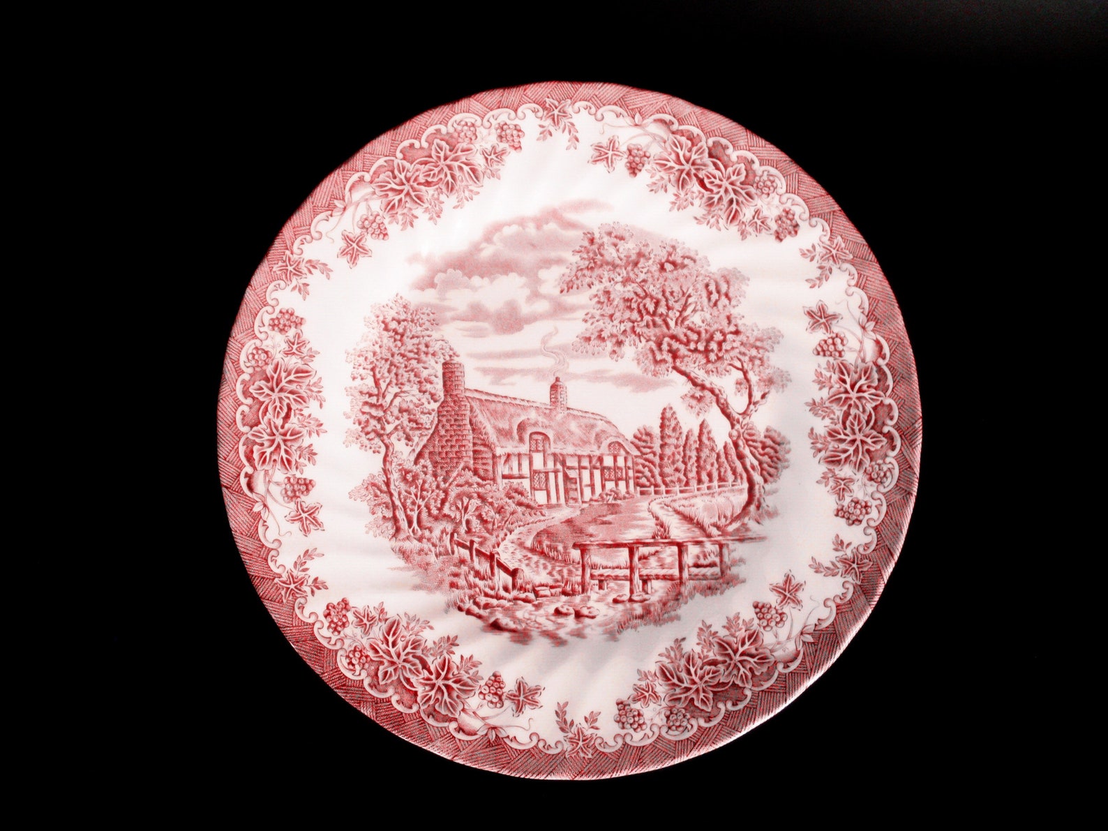 5 Churchill the Brook Dinner Plates Churchill English China Red White ...