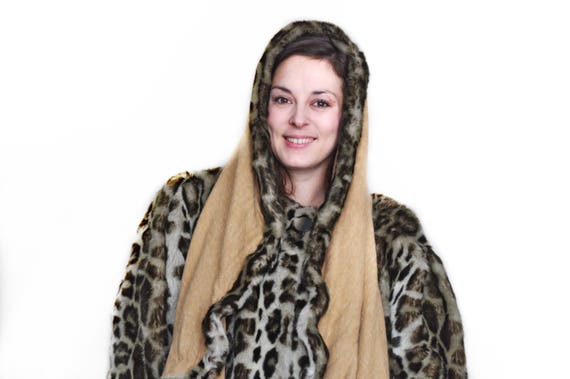 French Leopard Swing Stroller Cashmere Shawl Hood Veg… - Gem