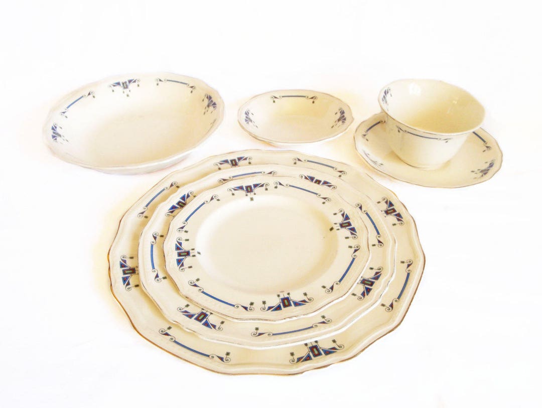 Alfred Meakin Orient Marigold Astoria 1930s Art Deco English China 7 ...