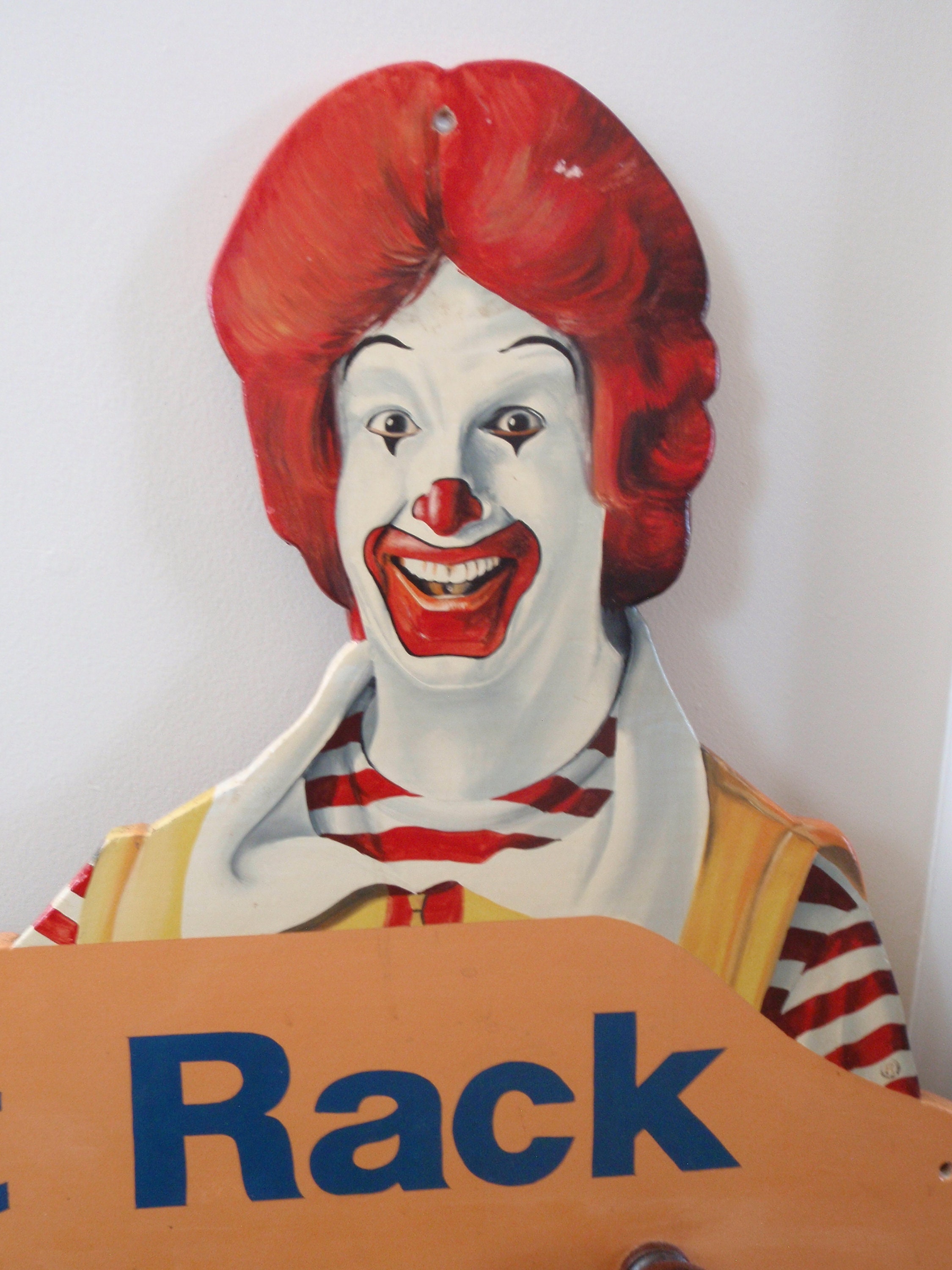 70s Mcdonalds Kids Coat Hangerlarge Ronald Mcdonald Mccoat Rack ...