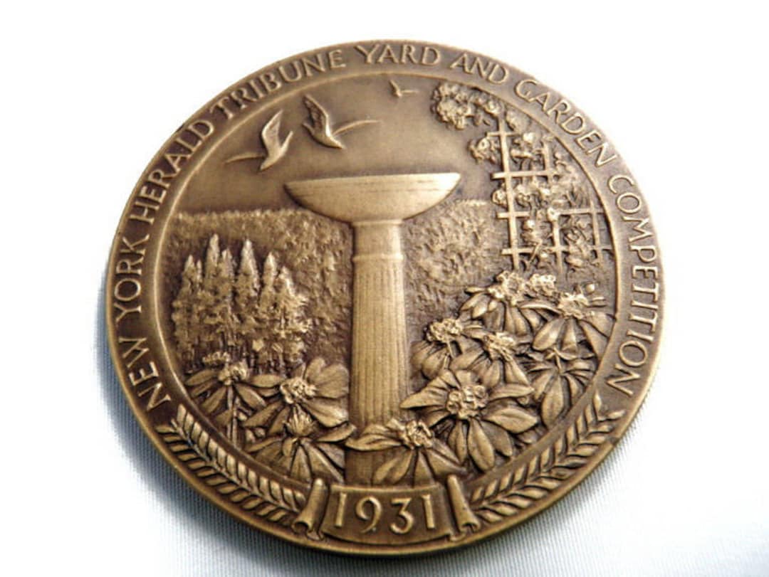 1931 New York Herald Tribune Medal - Art Deco 1931 Garden Competition ...