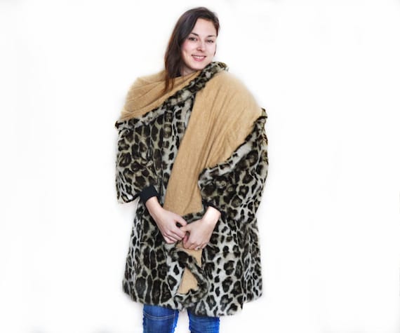 French Leopard Swing Stroller Cashmere Shawl Hood Veg… - Gem