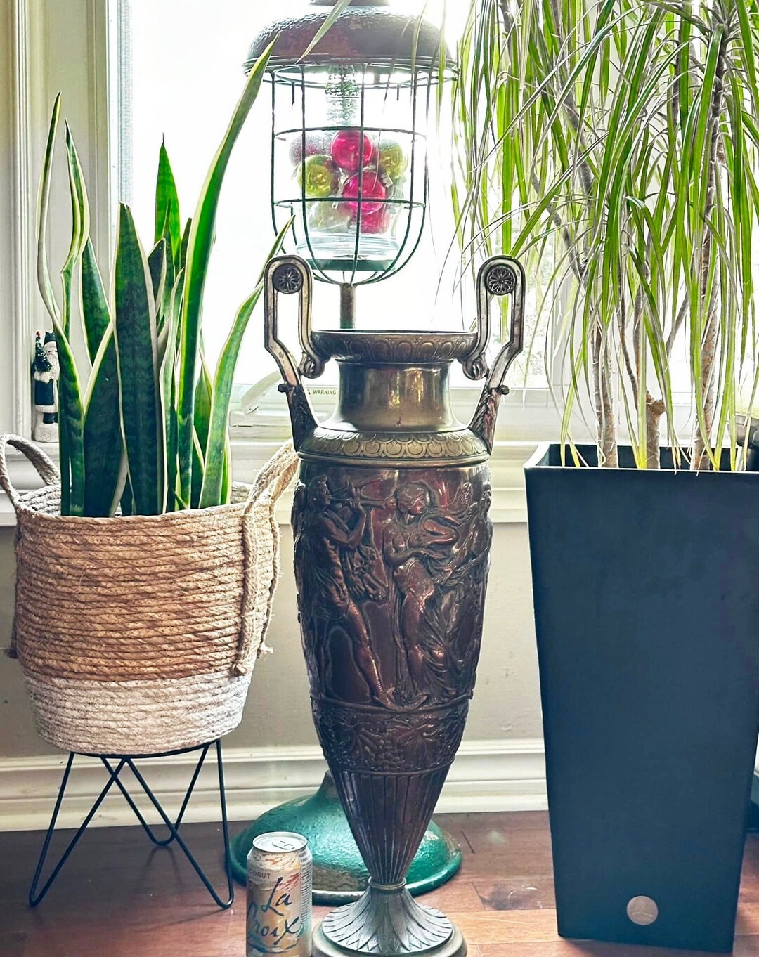 1915 Monumental Repousse Vase Neoclassical Greco Roman Bacchanalia 28 ...