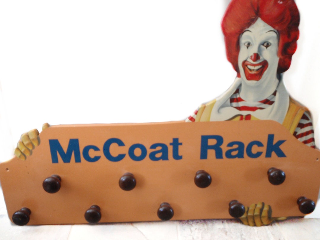 70s Mcdonalds Kids Coat Hangerlarge Ronald Mcdonald Mccoat Rack ...