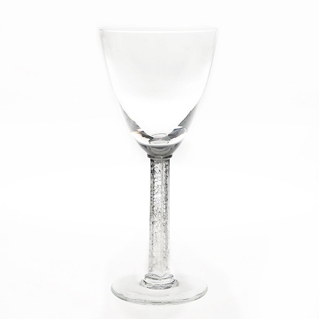 5 Lalique Phalsbourg Wine Glasses - French Crystal Lalique Barware ...