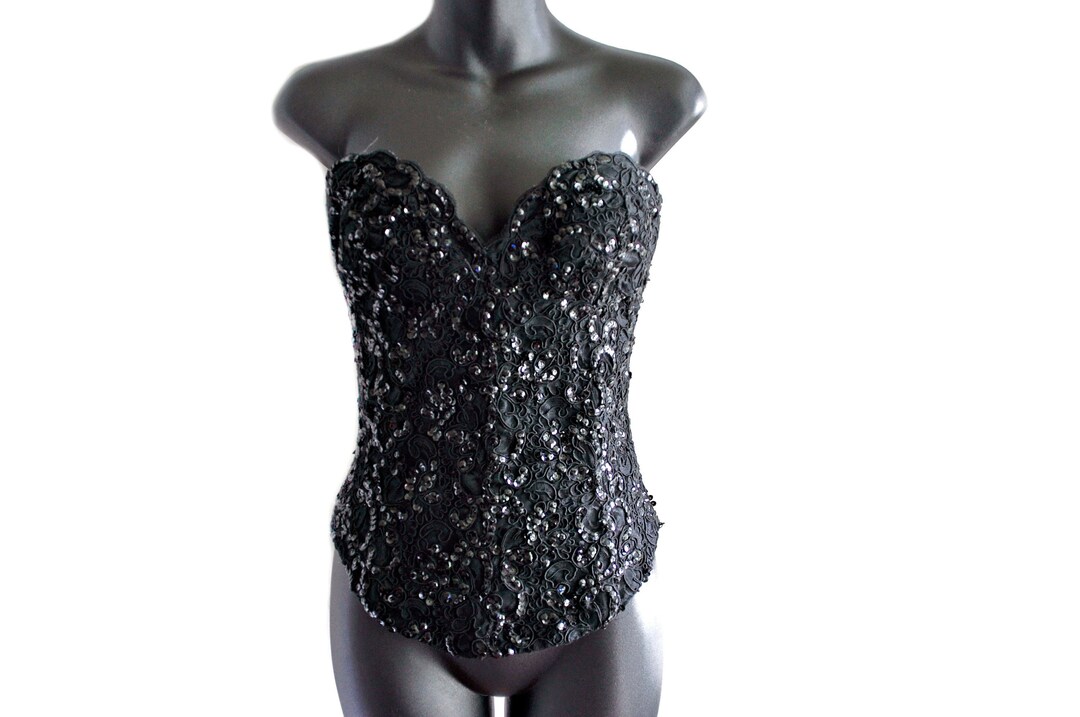 Elegant Sexy Beaded Bustier Lingerie~90s Trashy Lingerie Hollywood ...