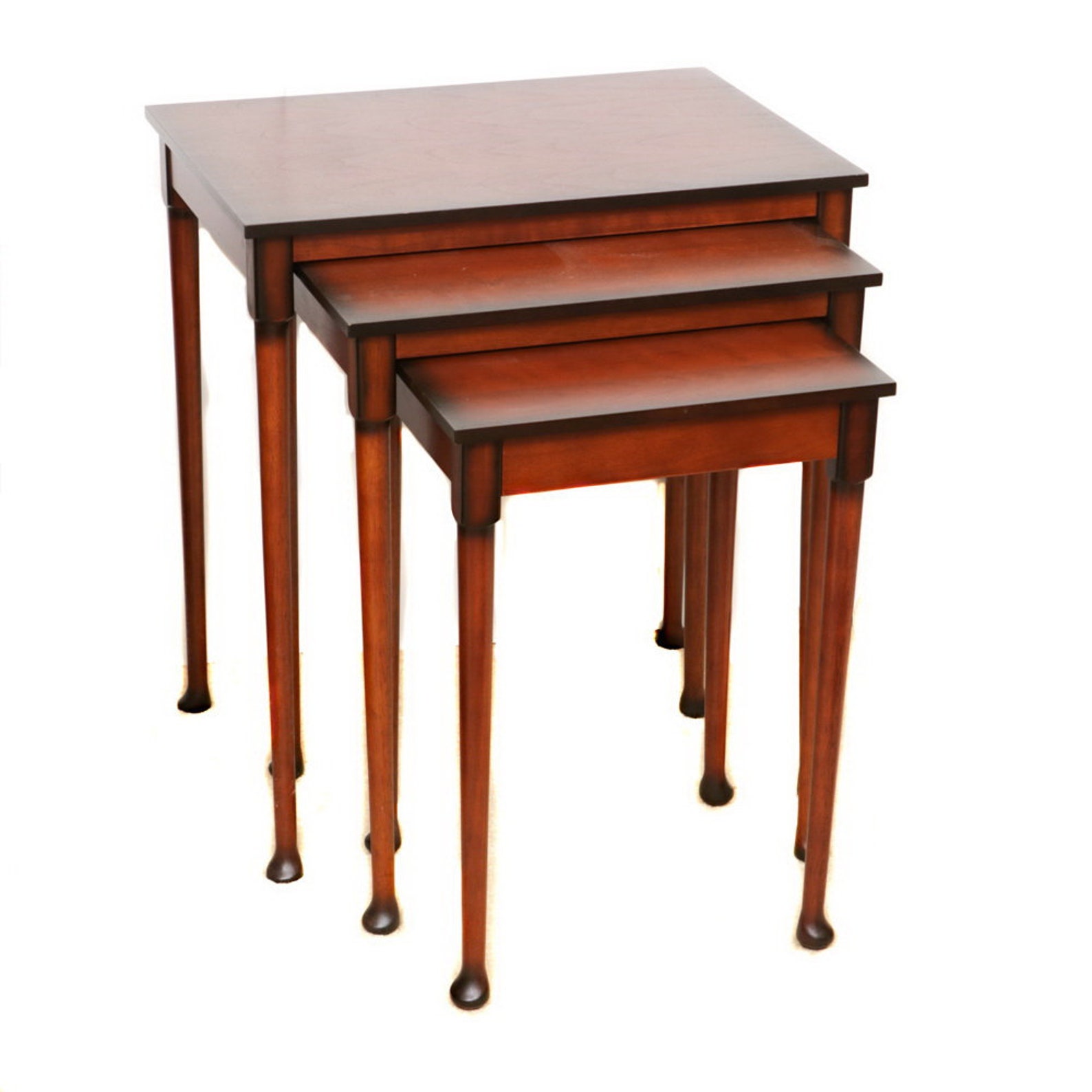 3 Mahogany Nesting Tables Bombay Company/vintage Mahogany Side ...