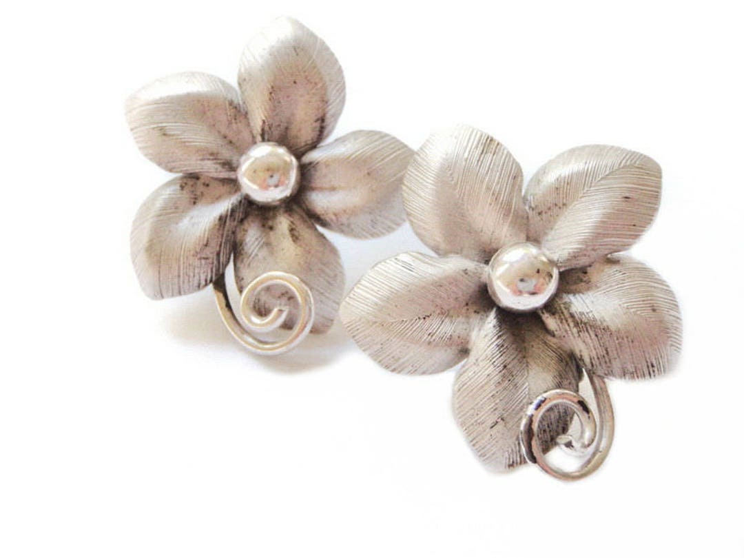 Bond Boyd Sterling Earrings 1950s Boyd Silver Flower Earrings Great ...