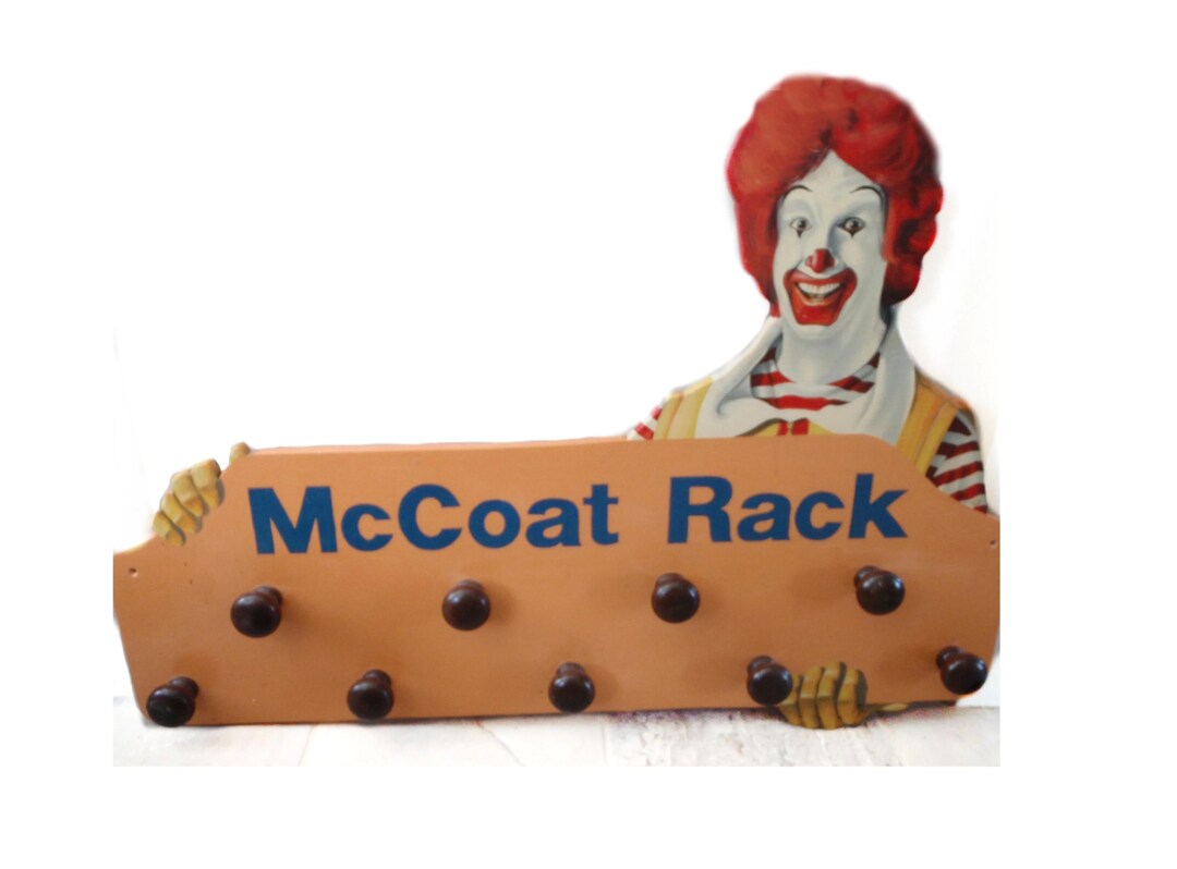 70s Mcdonalds Kids Coat Hangerlarge Ronald Mcdonald Mccoat Rack ...