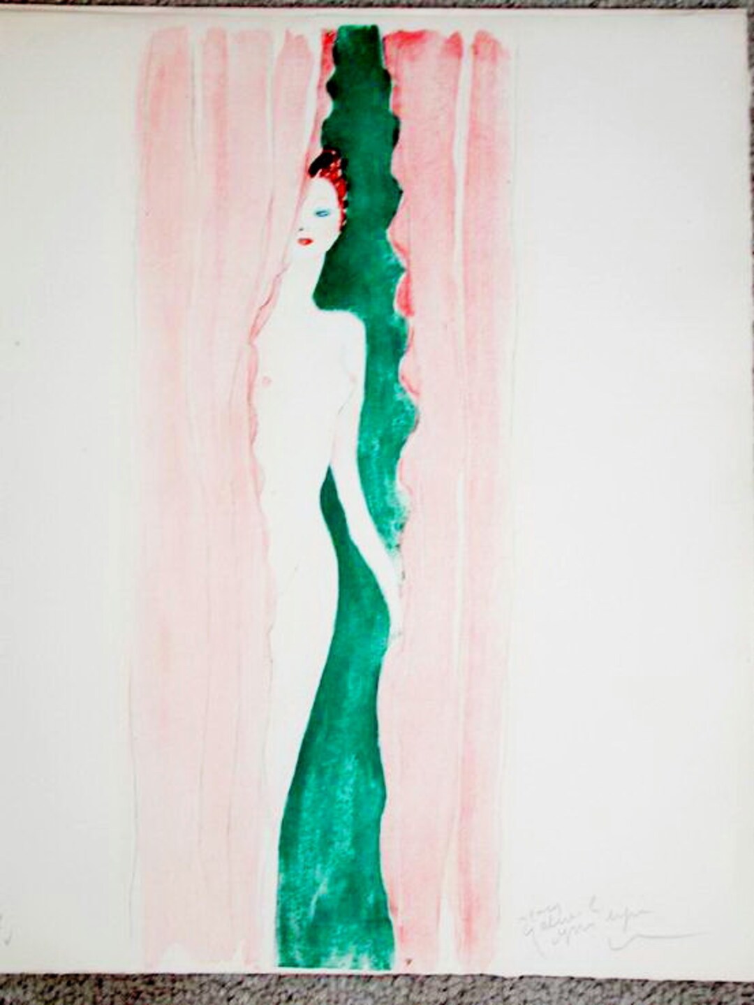 Jean-gabriel Domergue Risque Watercolor, Original Signed French Fine ...