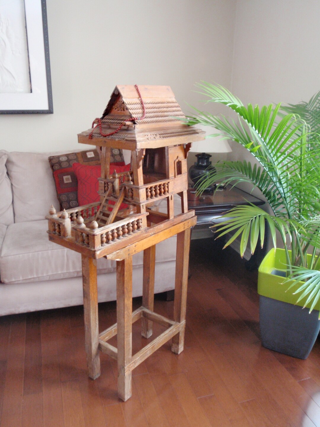 Vintage Spirit House on Stand Large House of Spirits Hand Made Wood ...
