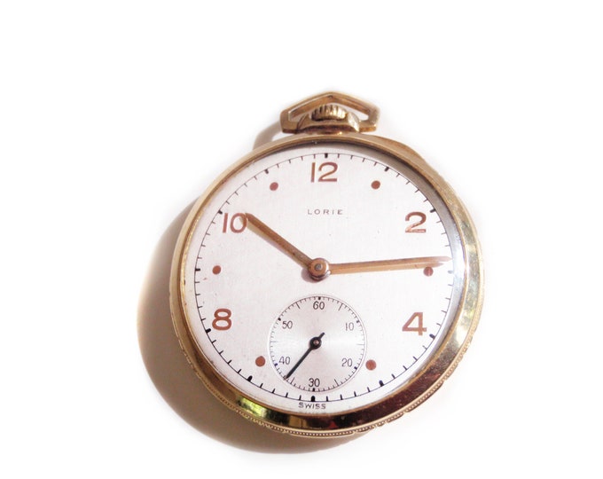 Vintage Lorie Pocket Watch for Men or Women - 15j Swiss Movement in ...