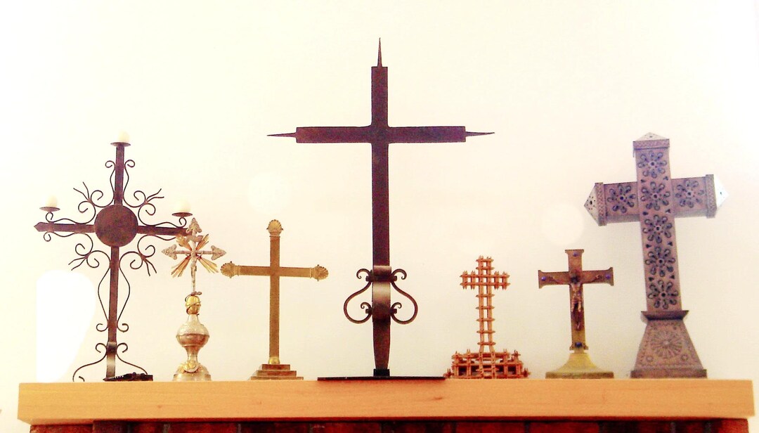 41 Inch Quebec Primitive Iron Cross 1800s Quebec Wrought Iron Large ...