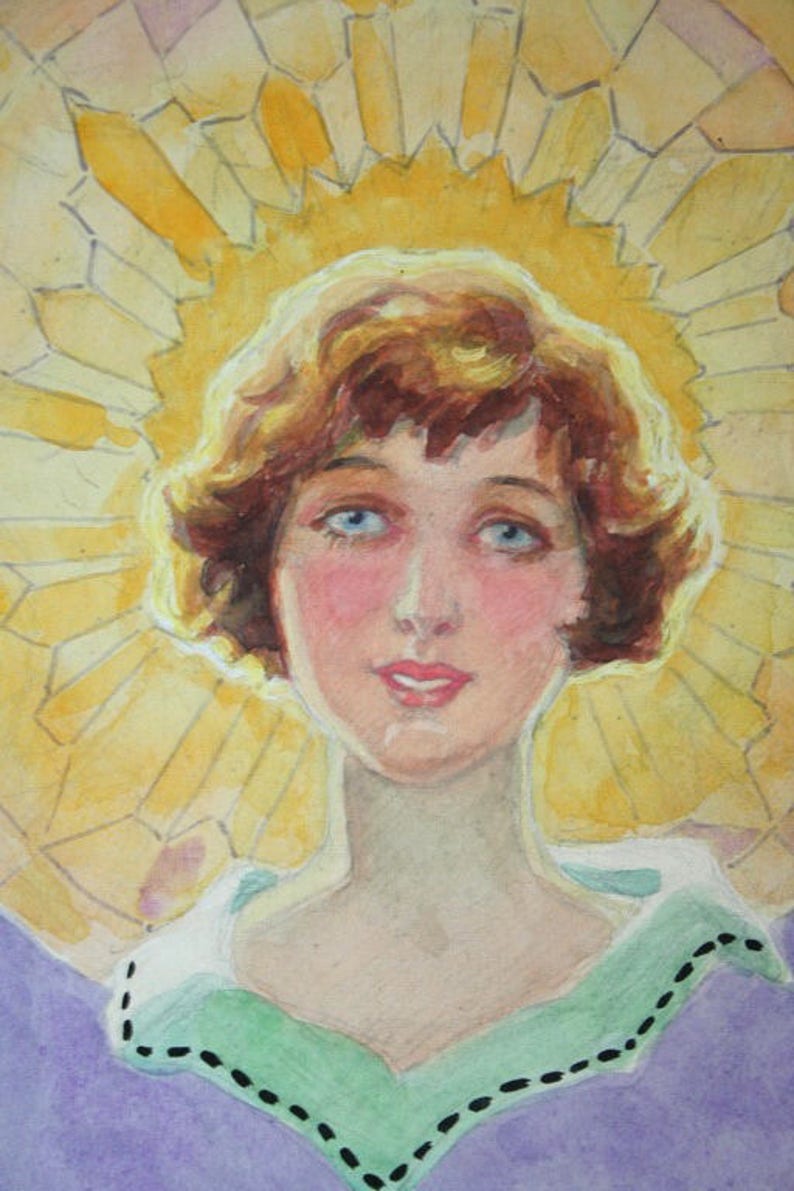 1920s Demure Lady Framed Painting Antique Female Portrait - Etsy Canada