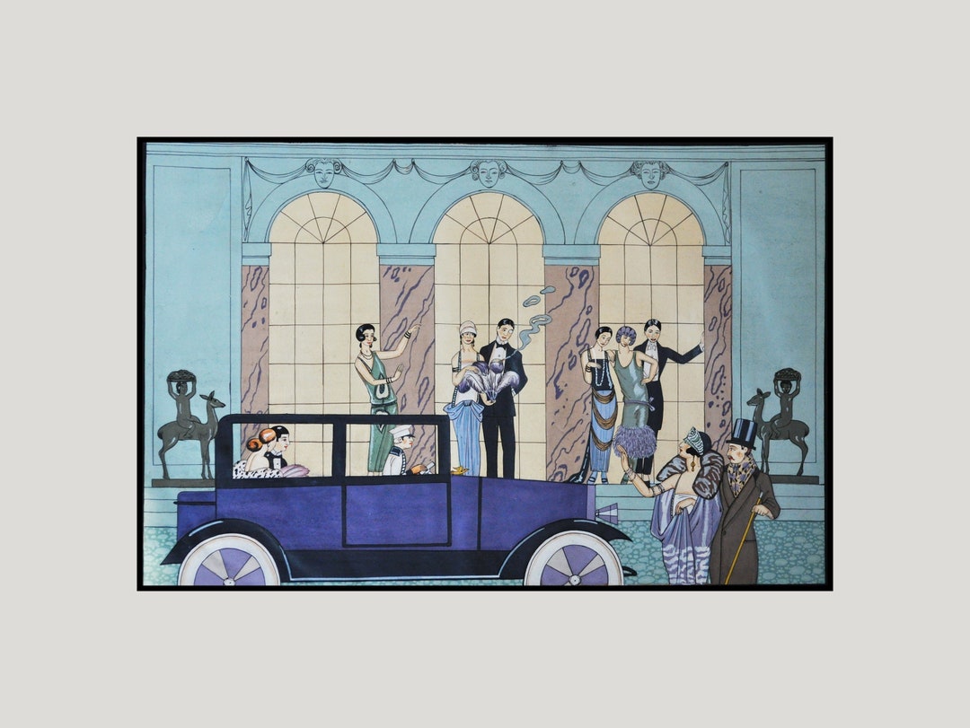 1920s George Barbier Watercolor Painting~the Farewell Art Deco Painting ...