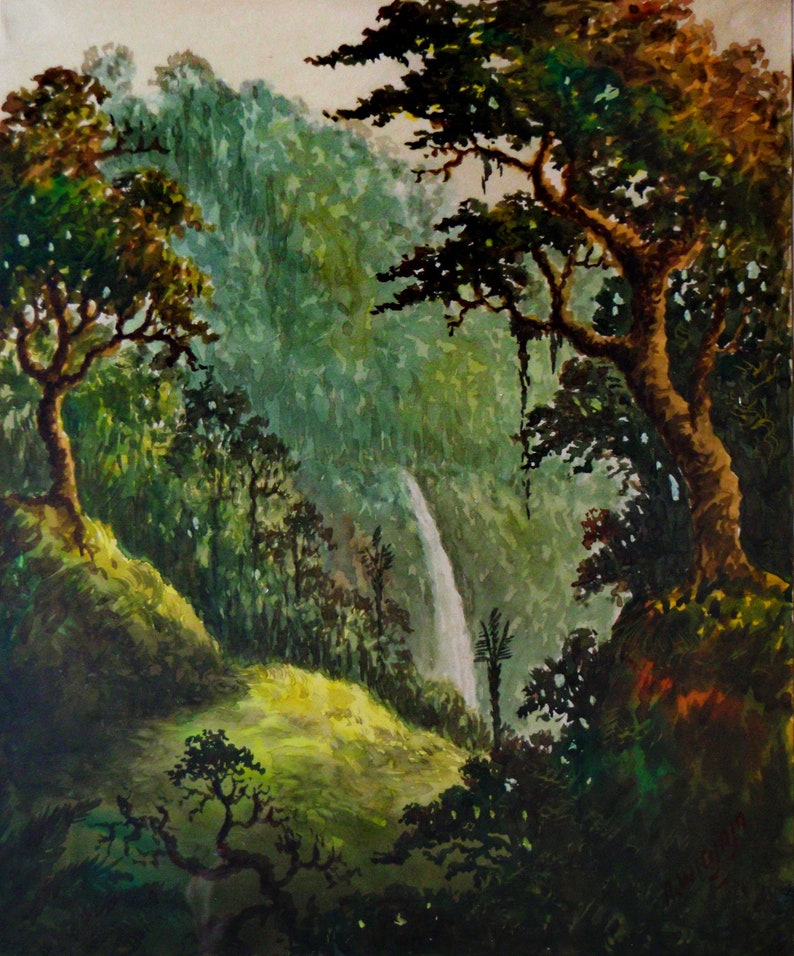 Anton Kustia WIDJAJA Java Rainforest Framed Watercolor Wall Art Java ...