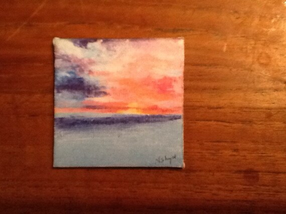 Miniature sunset print Art & Collectibles Miniatures etna.com.pe