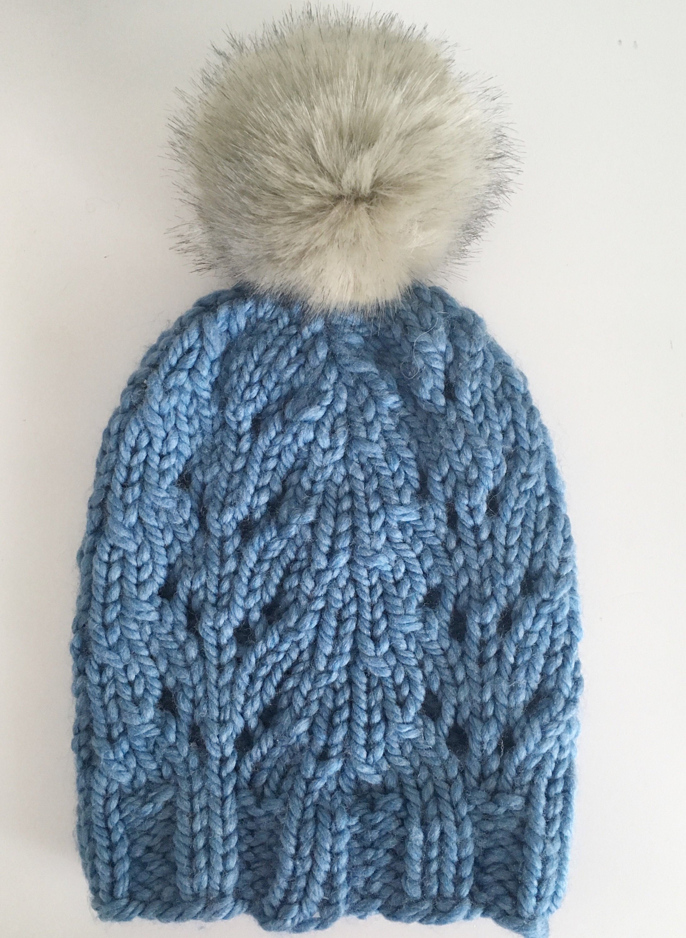 KNITTING PATTERN Chunky Knit Slouchy Beanie Toque Fall Winter Hat ...