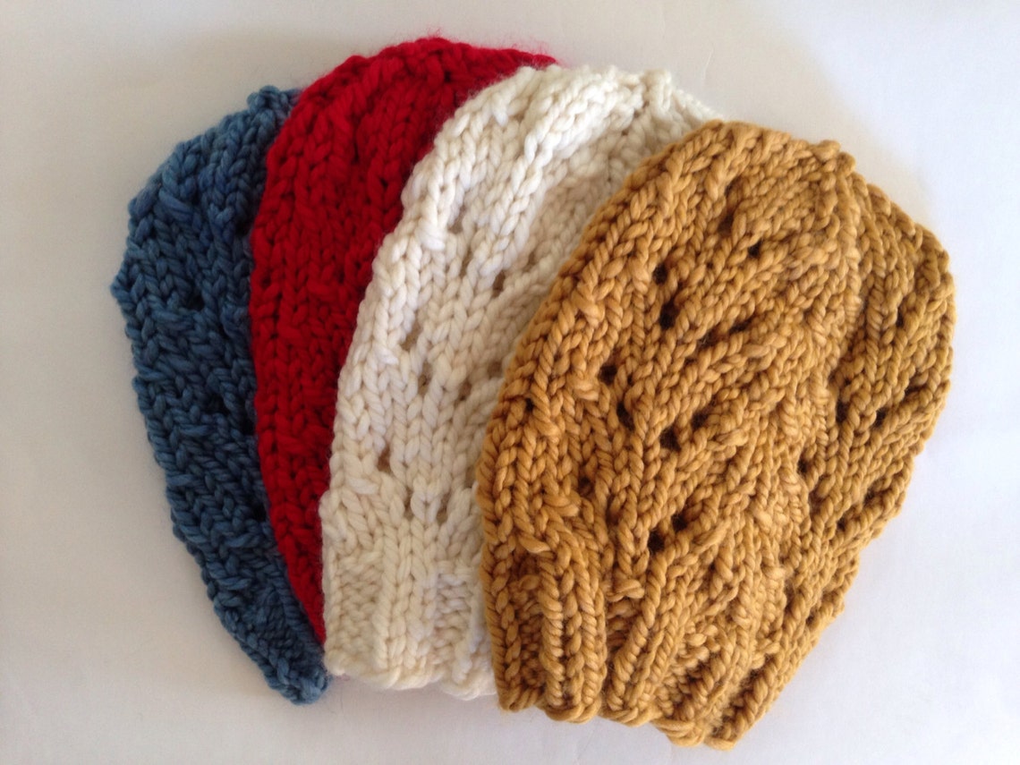 KNITTING PATTERN Chunky Knit Slouchy Beanie Toque Fall Winter - Etsy