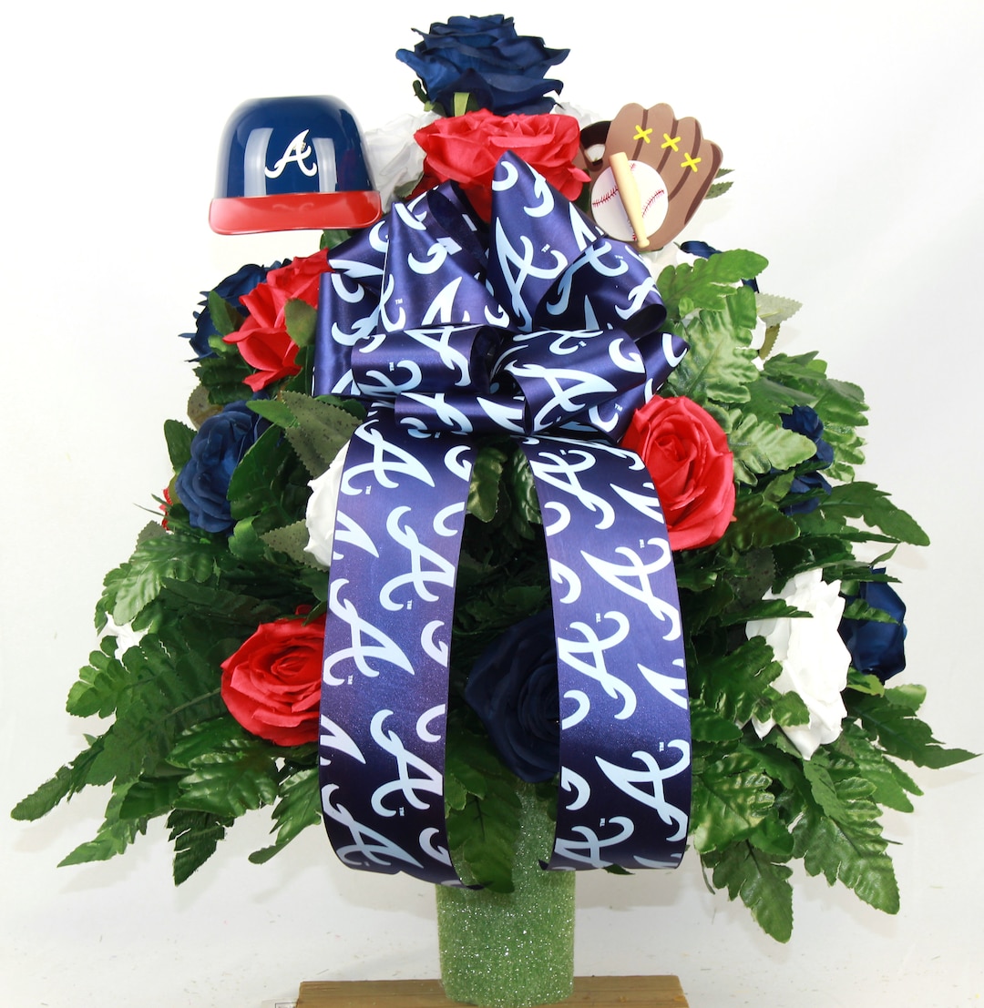 Braves Fan Cemetery Flower Vase | Grave Decoration-unique Memorial ...