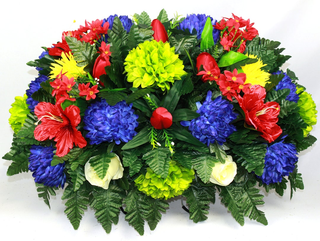 XL Handcrafted Spring Mixture Cemetery Flower Arrangement-artificial ...