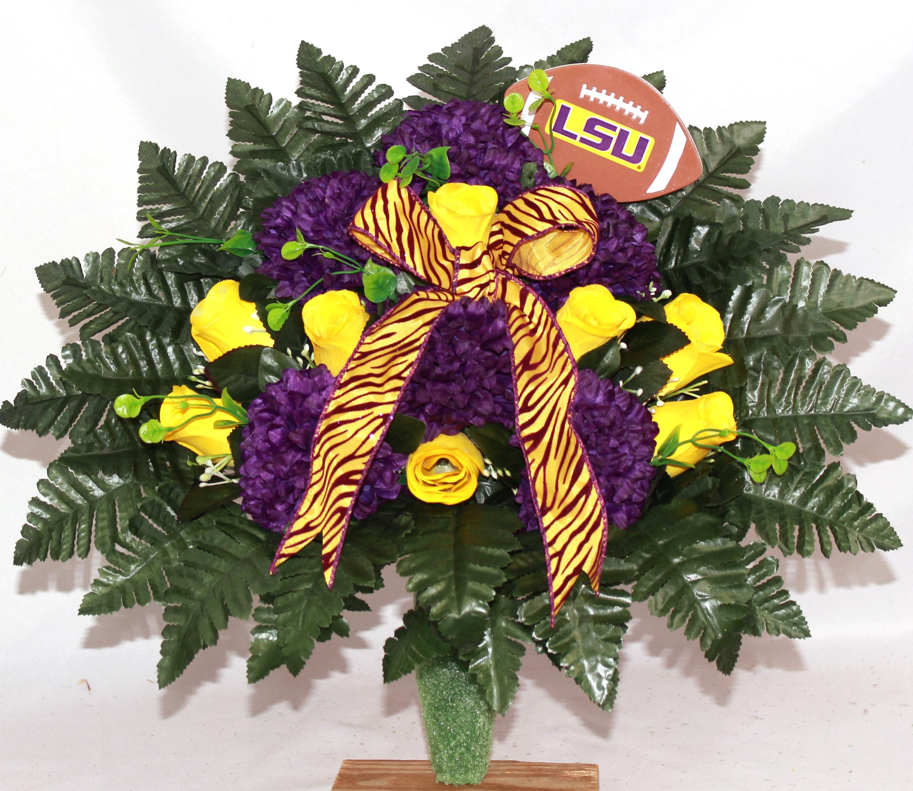Handcrafted Tiger Fan Mausoleum Cemetery Flower Arrangement - Etsy