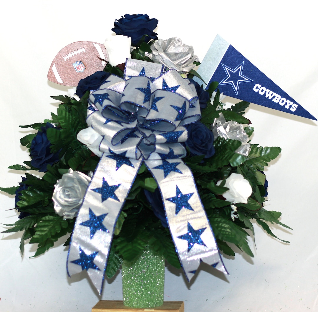 Handcrafted Cowboys Fan Cemetery Flowers Vase-grave Decorations - Etsy