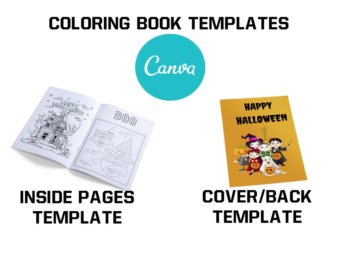 BLANK TEMPLATE for Canva Coloring Book Templates Coloring Book Party ...