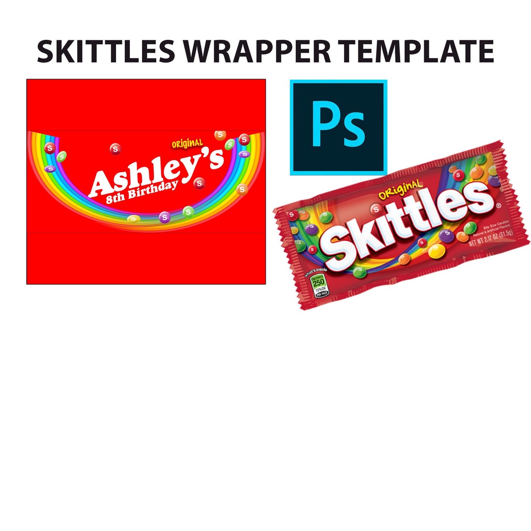 BLANK TEMPLATE for Photoshop Skittles Wrapper Templates - Etsy