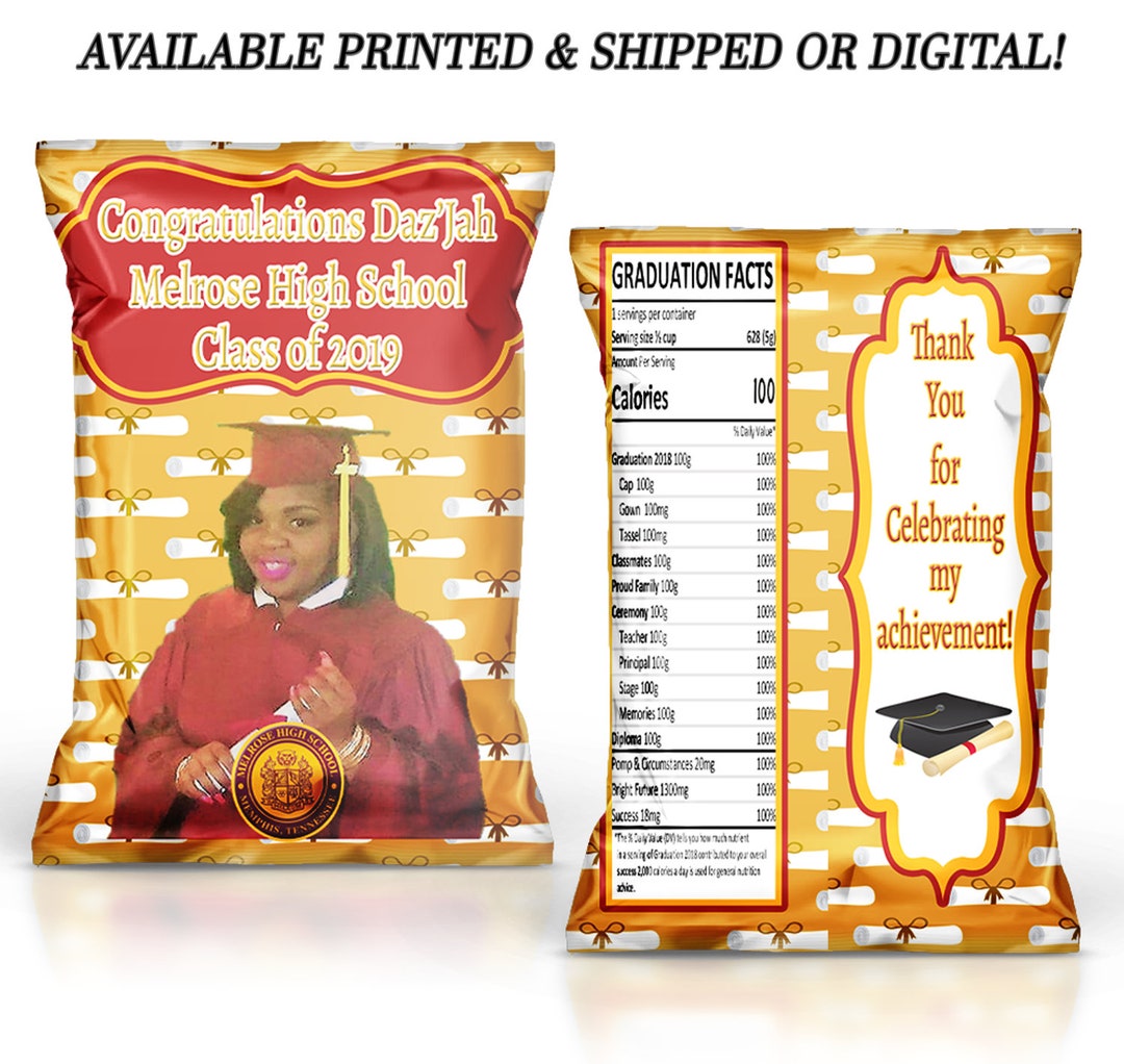 Graduation Chip Bag Graduation Celebration Chip Bag Printable ...